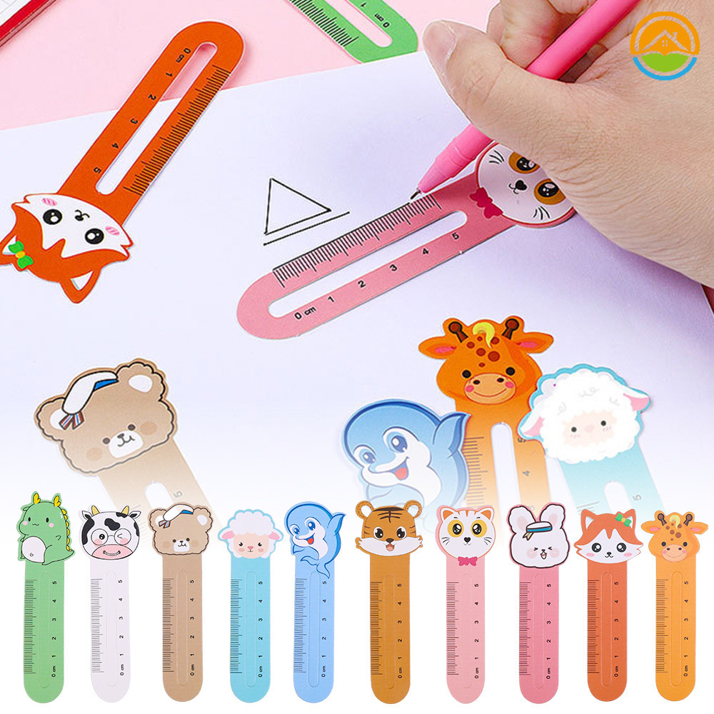 Cartoon Animal Shaped Ruler Bookmark - Cute Paper Book Page Student ...