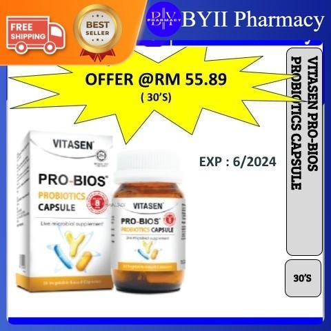 VITASEN PRO-BIOS PROBIOTICS 1 btl/3 x 30 CAPSULE vitasen probiotics 30s ...