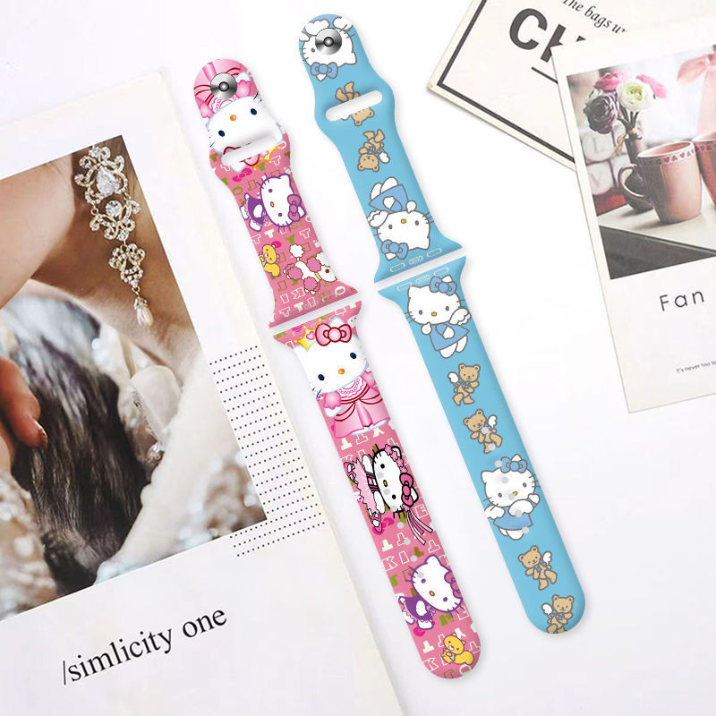 Watch Strap Suitable for iWatch Series Universal kitty Cat Hello kitty ...
