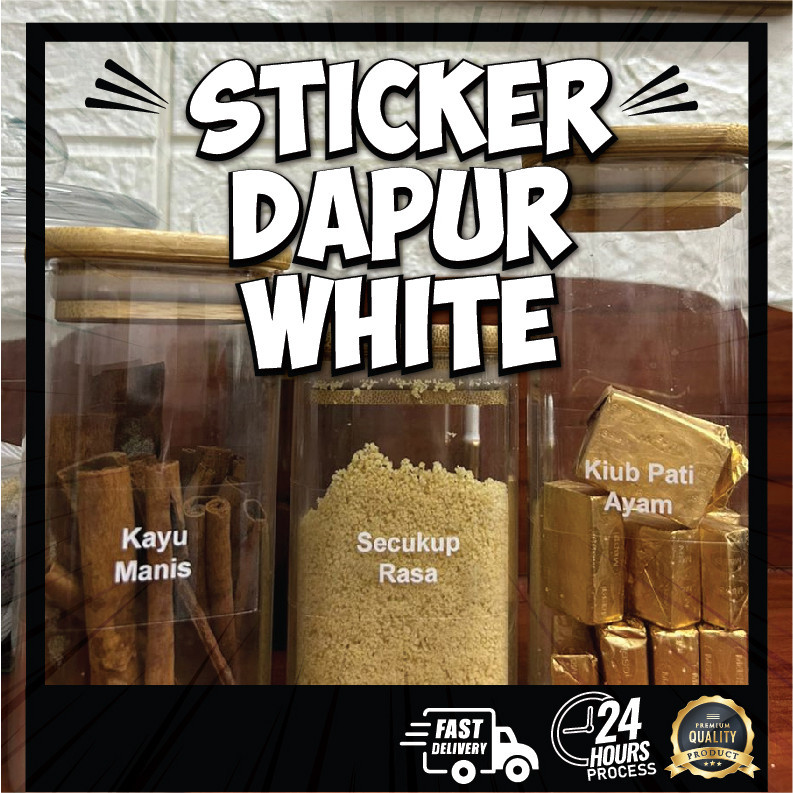 WHITE INK STICKER DAPUR WATERPROOF,STICKER DAPUR LUTSINAR,STICKER DAPUR ...