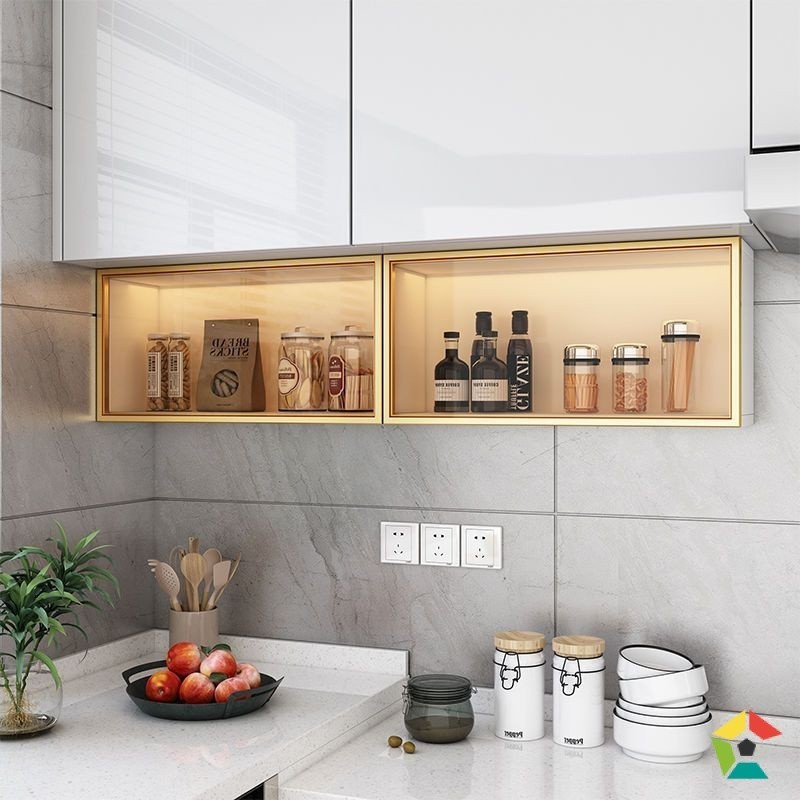 Glass Kitchen Wall Cabinet Bottom Type Hanging Cabinet For Bedroom ...