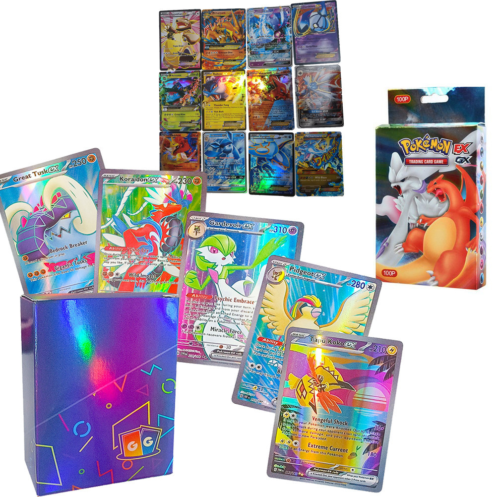 100 Pcs vmax Pokemon Cards GX EX Energy Foil Card Trading Card Game ...