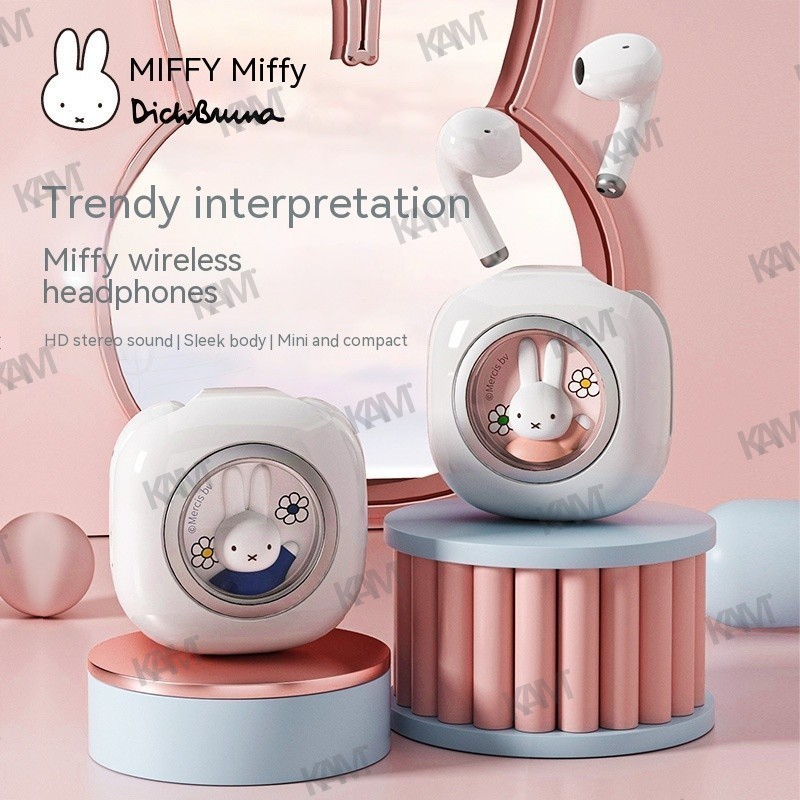 Kam 2024 New Miffy Wireless Headphones Bluetooth 5.3 In-ear Cute Rabbit ...