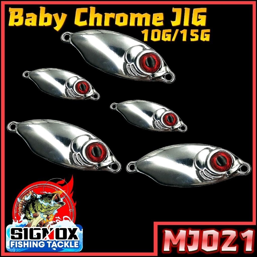 _Signox_ 10g/15g UL Chrome Flash Micro Jigging Lead Jig lure/Slow Jig/Micro Jig/Ikan Jig「METAL ...