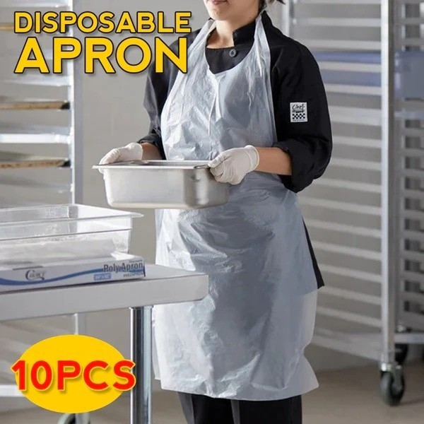 [ 10pcs ] Disposable Plastic Apron / Apron Plastik Pakai Buang / 一次性围裙 ...