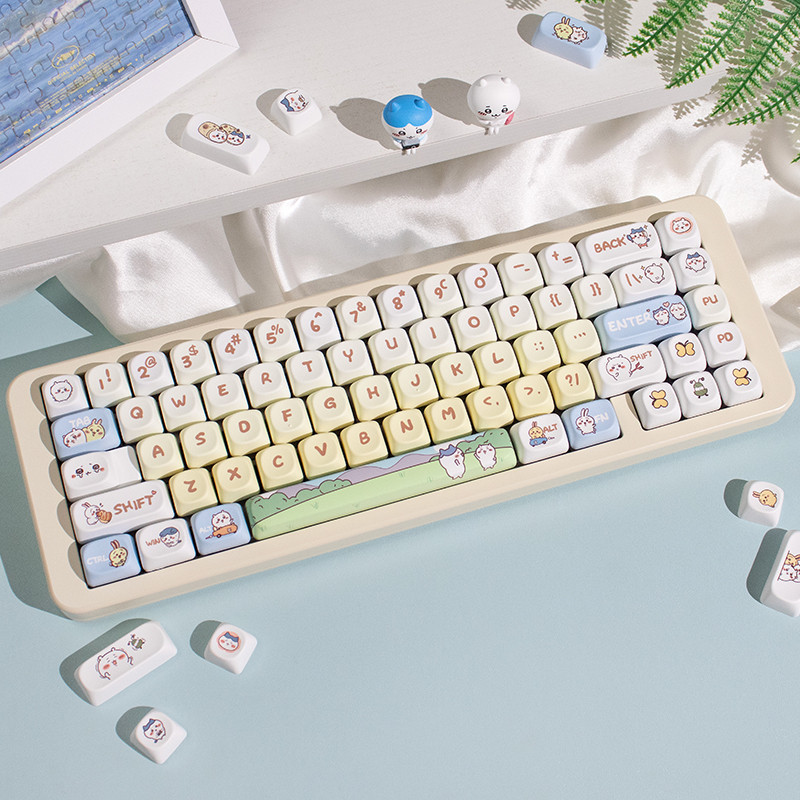 MOA Chiikawa Usagi HACHIWARE PBT cute keycap set For mx switch ...