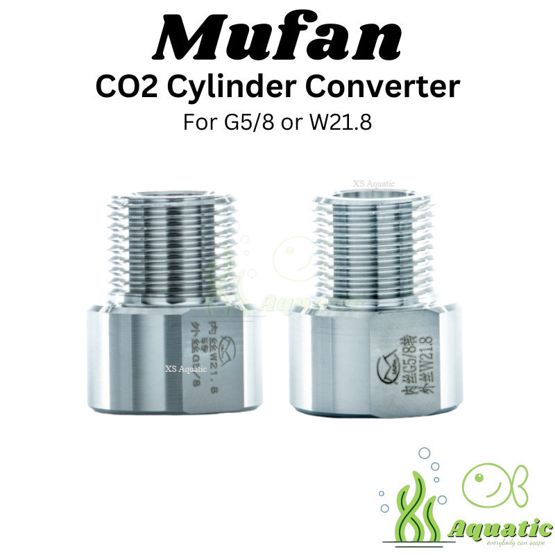 MUFAN Aquarium CO2 Cylinder Adapter Connector Converter W21.8 G5/8 Carbon Dioxide Regulator ...