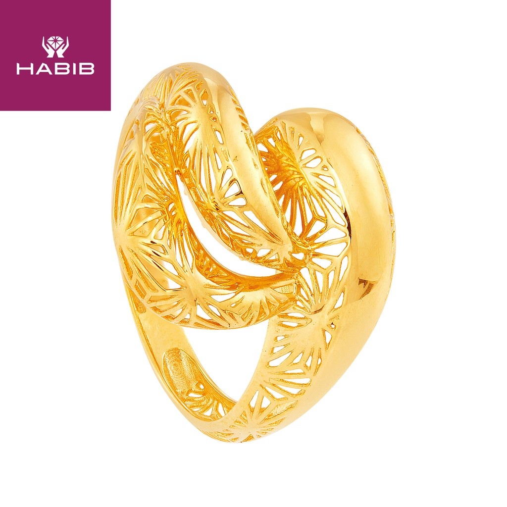 HABIB Oro Italia 916 Yellow Gold Ring GR50440623 (22K Gold) | Shopee ...