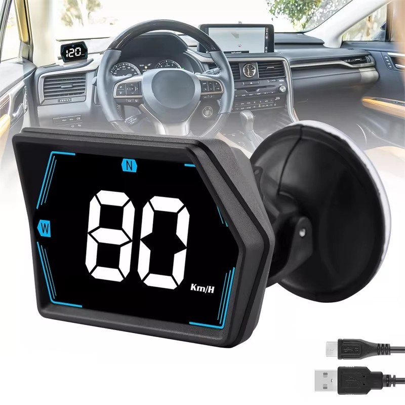 Universal Car HUD Digital GPS Speedometer Head Up Display MPH Overspeed ...
