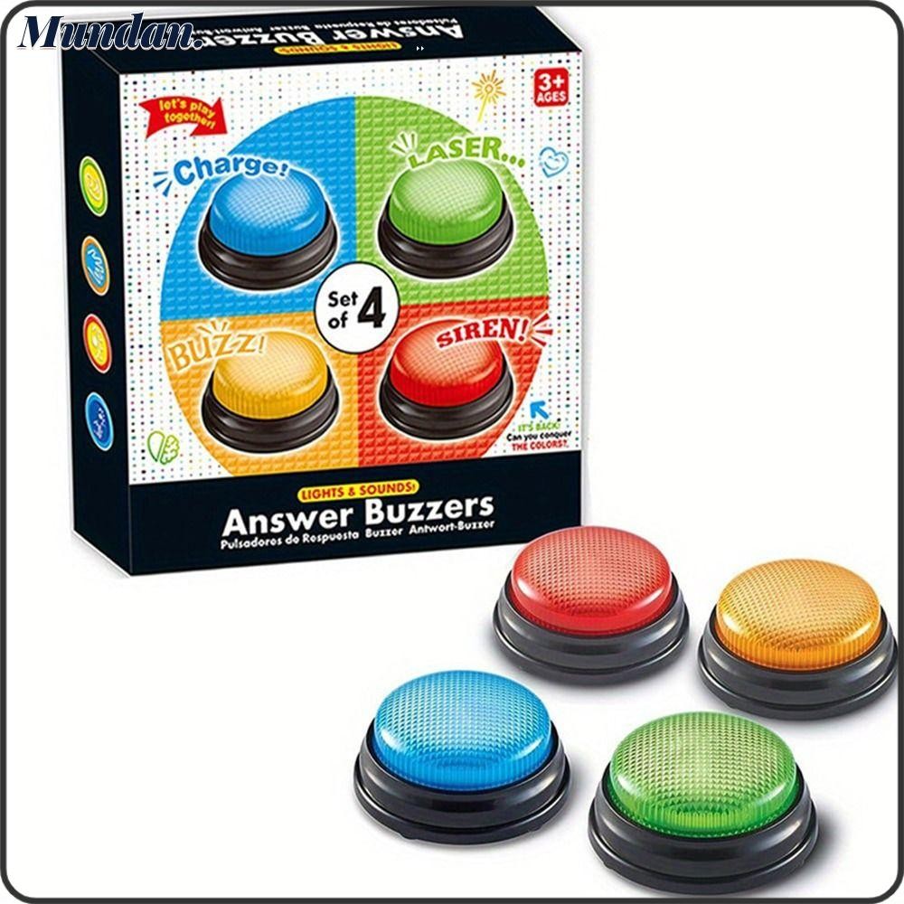 MUNDAN 4pcs Game Buzzers, 4Colors Trivia Games Answer Buzzers, Fashion ...