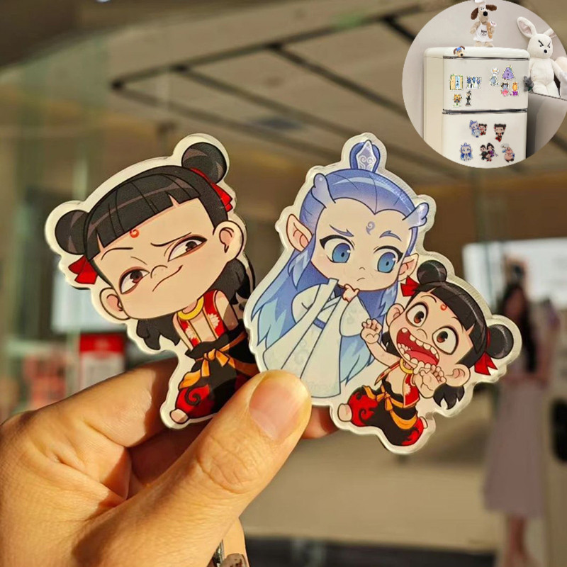 Nezha Pattern Refrigerator Stickers Creative Magnet Sticker Cartoon ...