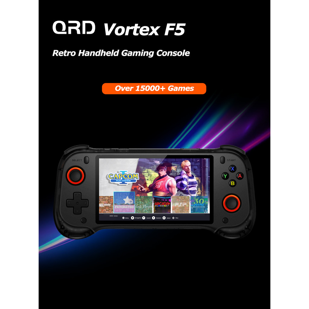 QRD Vortex F5 Retro Handheld Game Console 5.5 Inch IPS Screen Linux ...
