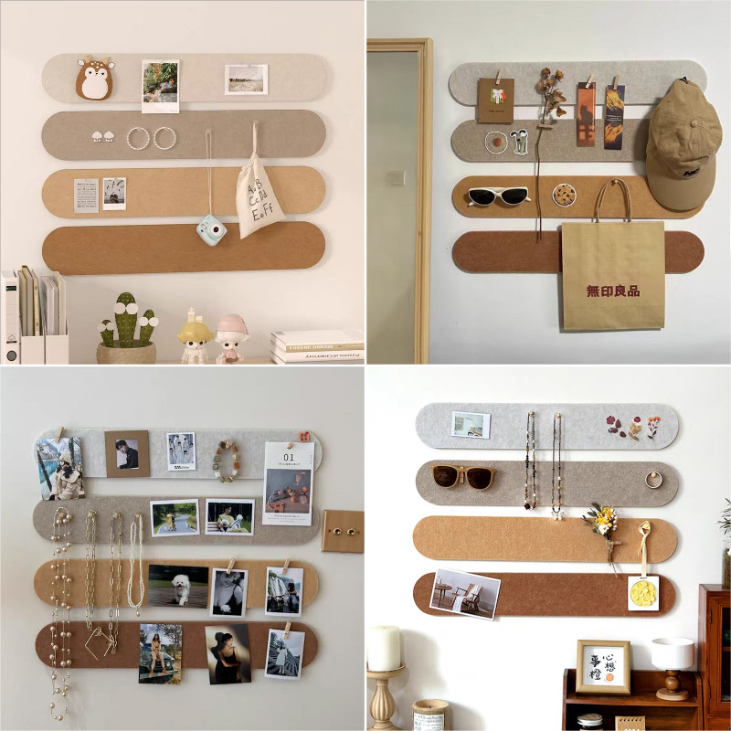 4/3/1PC Simple Wall Decorative Board Solid Color Felt Message Boards ...