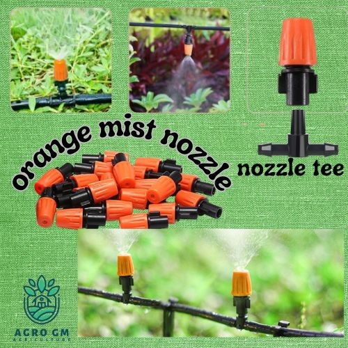 1/4" 4/7mm micro drip irrigation orange mist nozzle fertigation micro ...