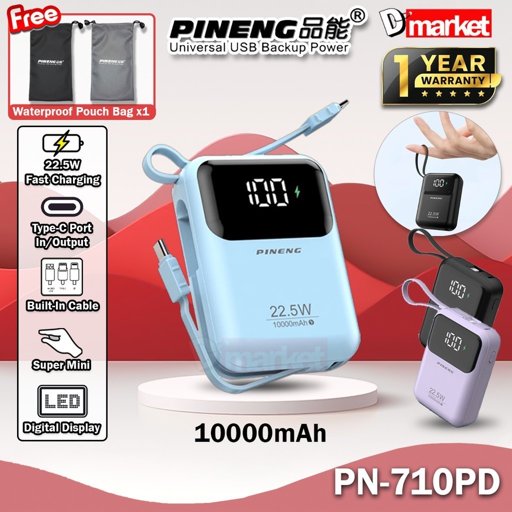 Pineng PN-710 10000mAh Powerbank 22.5W Fast Charging Powerbank Original ...