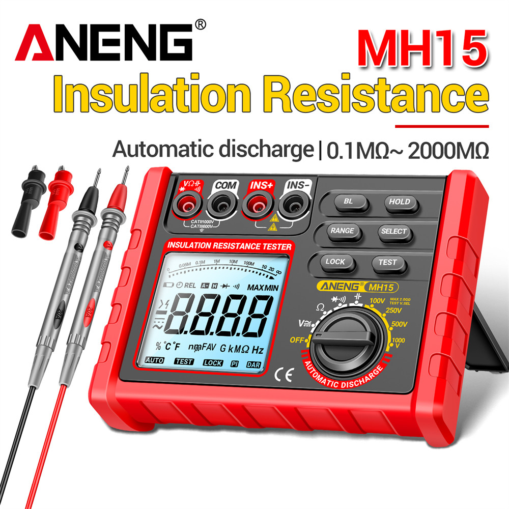 Ohm Tester Digital Megohmmeter Resistance Tester Insulation Earth High ...
