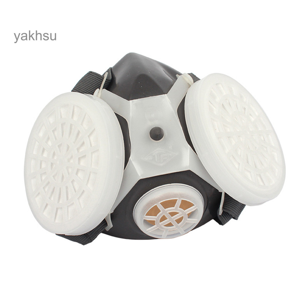 yakhsu| Double Filter Gas Mask Painting Spraying Anti Dust Fog Haze ...