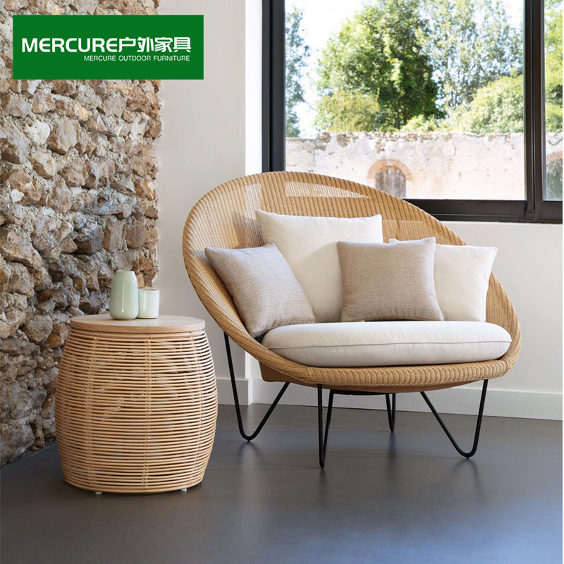 Kerusi Rotan Balkoni Kerusi Santai Bulat Single Luar Ruangan Rotan ...