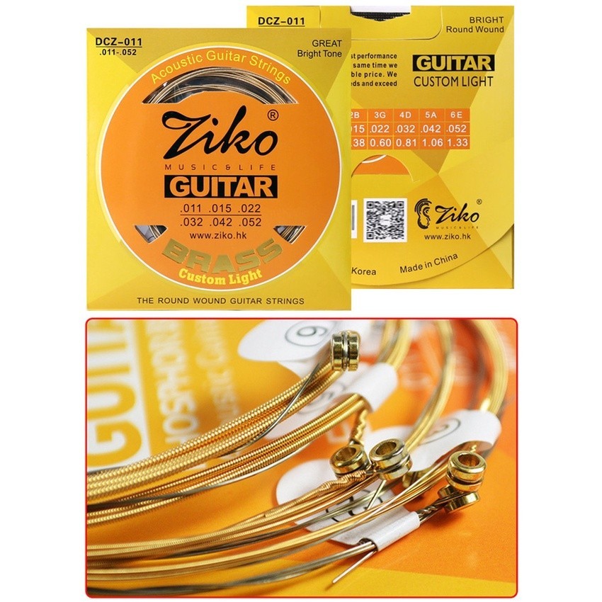 【Authorised dealer】 Ziko Series Guitar string 6 Strings Set Acoustic ...