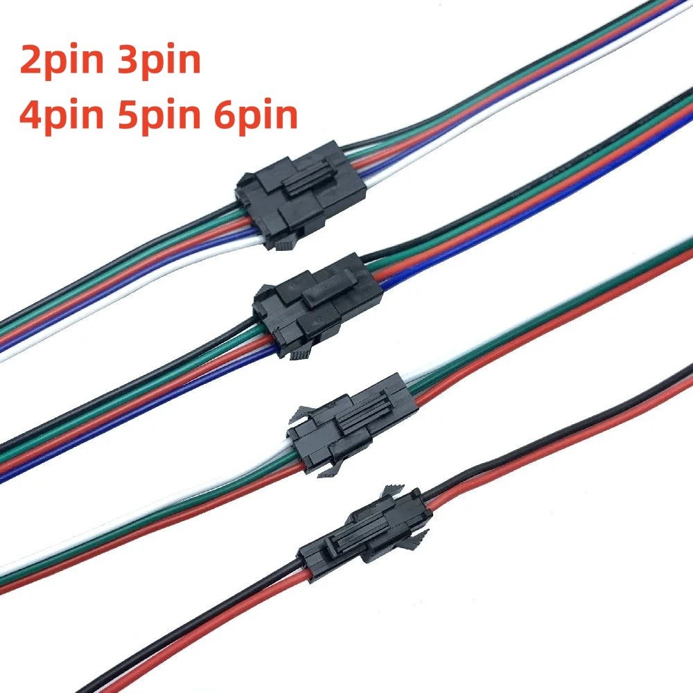 1Pairs 2pin 3pin 4pin 5pin 6Pin led connector Male/female SM JST Plug Connector Wire cable for ...