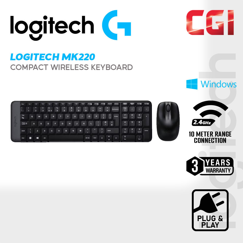 Logitech Mk220 Compact Space Saving Wireless Keyboard And Mouse Combo 920 003235 Shopee Malaysia