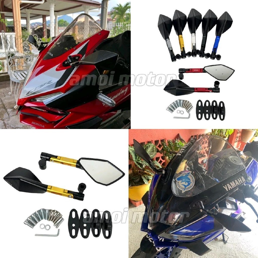 Side Mirror CNC For Fairing Superbike R15 R25 NINJA250 NINJA650 ZX6 ...