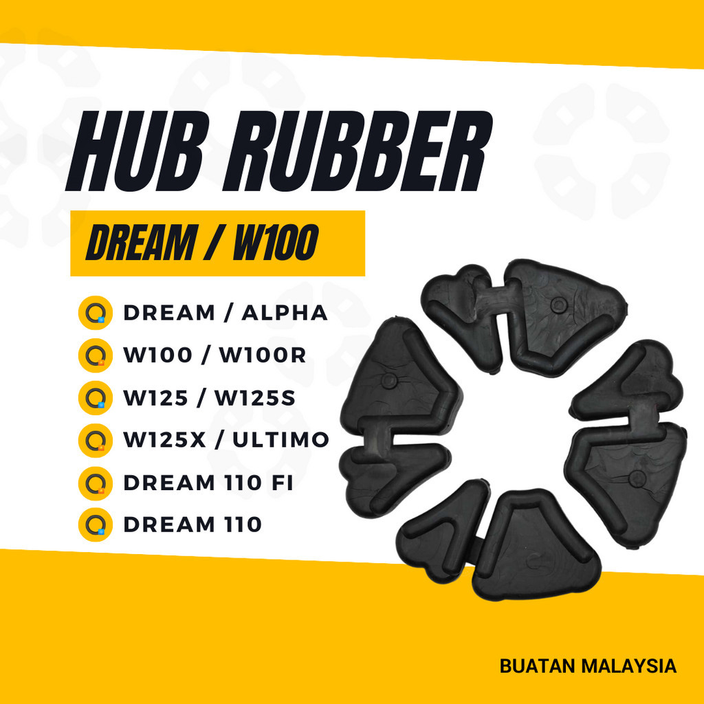 DREAM HUB RUBBER SET - W100 ALPHA WAVE W100R W125 W125S W125X ULTIMO ...