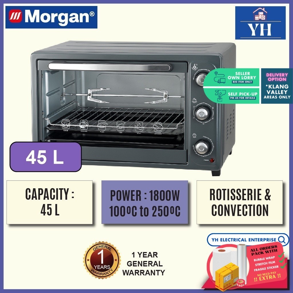 Morgan 45L 1800W 6 Function Electric Oven with Rotisserie & Convection ...