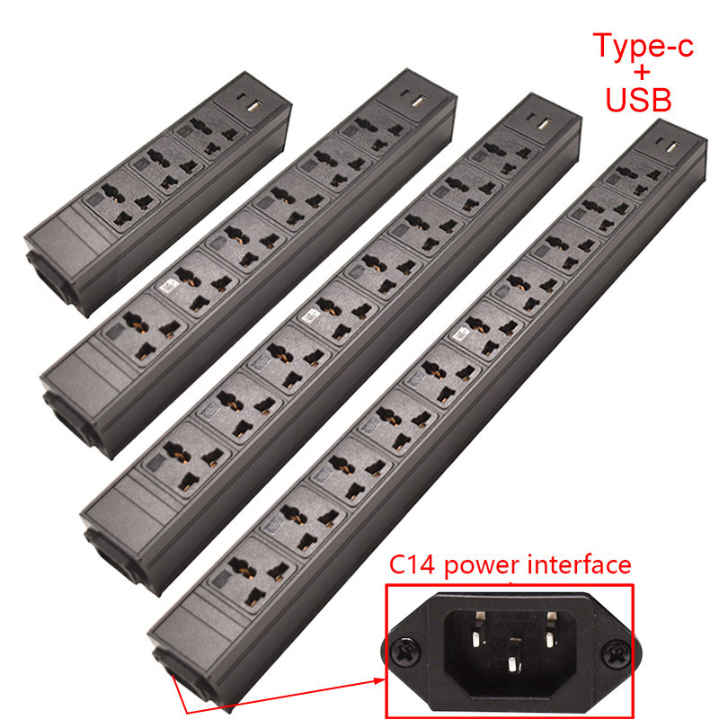 Power Strip Type-C+USB 2-12Ways Universal Sockets Outlets Distribution ...