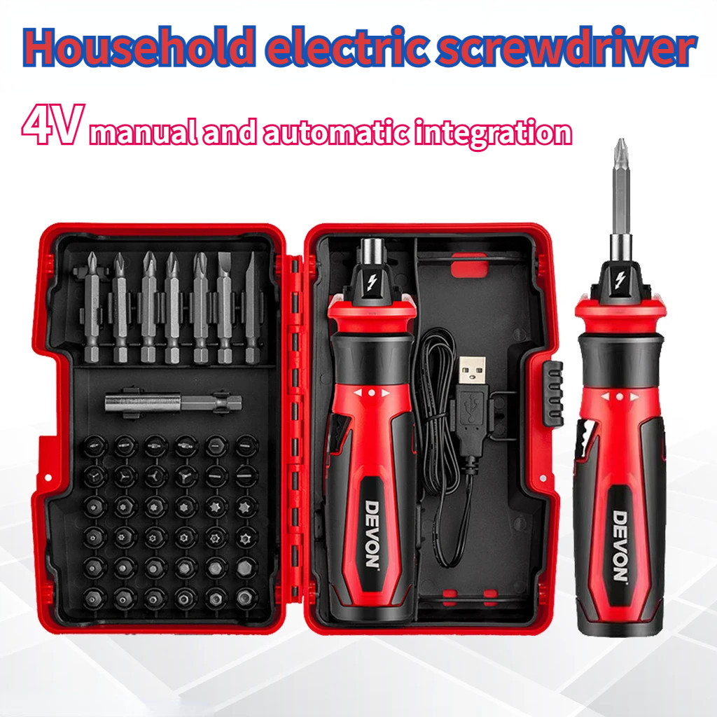 DEVON 4V Mini Electrical Screwdriver Set Smart Cordless Electric ...