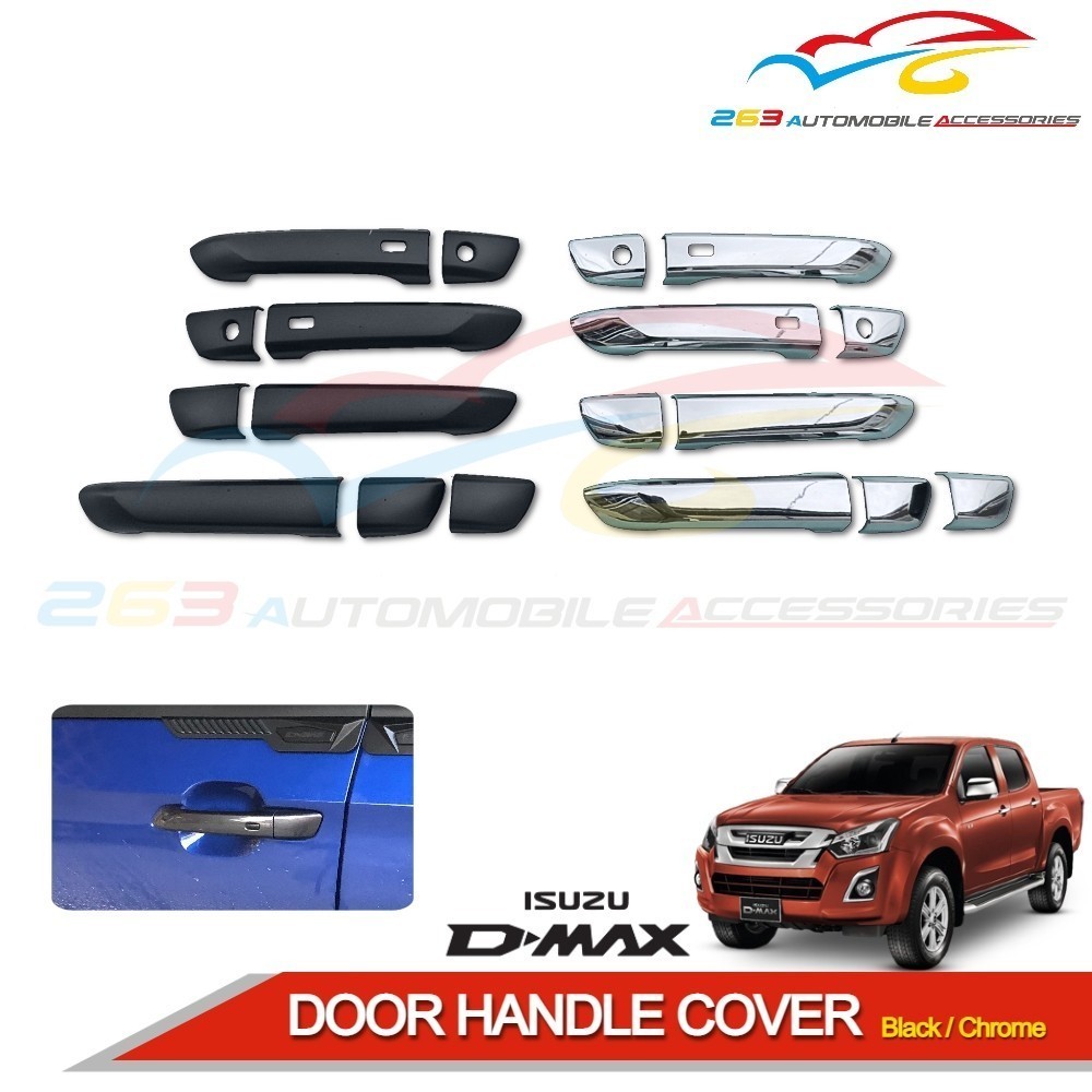 ISUZU D-MAX DMAX 2021-2022 DOOR HANDLE COVER (CHROME / BLACK) '9 PC/SET ...