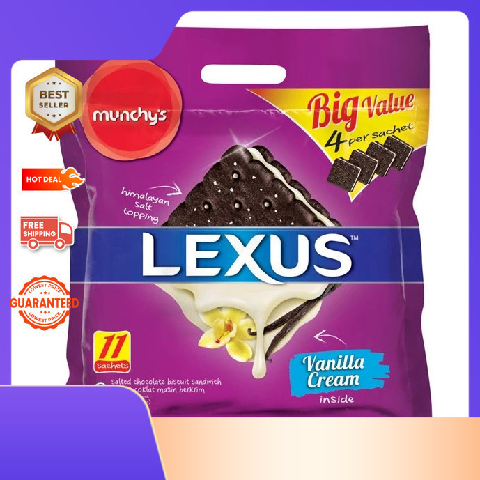 Munchy's LEXUS Sandwich Biscuit - Salted Vanilla (418g) | Shopee Malaysia