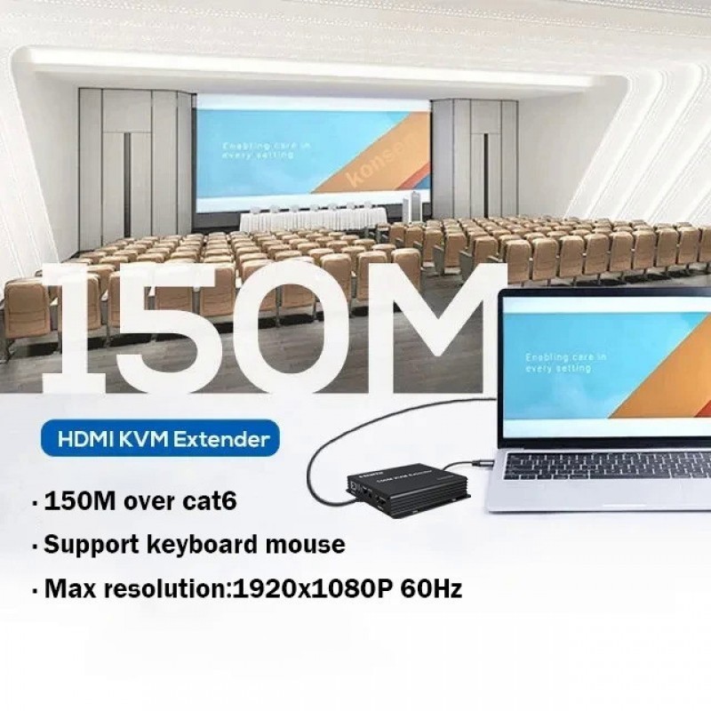 150M KVM HDMI USB Extender over RJ45 Ethernet Lan Cat5e/6 HDMI KVM Extender Video Extension ...