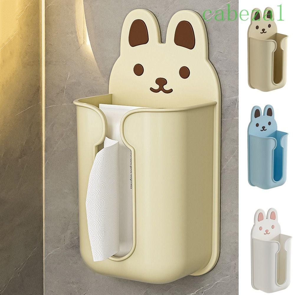 CABEZA Cartoon Rabbit Tissue Box, Wall-Mounted Plastic Paper Drawer Box ...