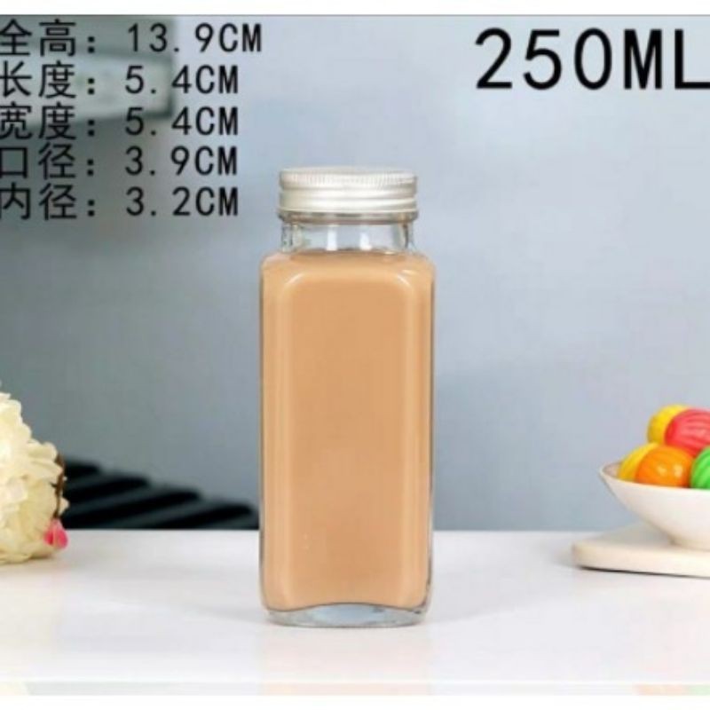 M8001 250ml Glass Bottle for Fruit juice Water Milk Coffee Sauce ...
