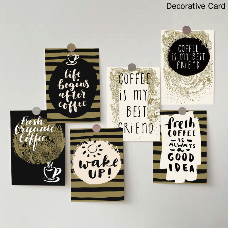 10 Sheets Coffee Art Deco Card Cafe Wall Poster Postcard Premium Sense ...