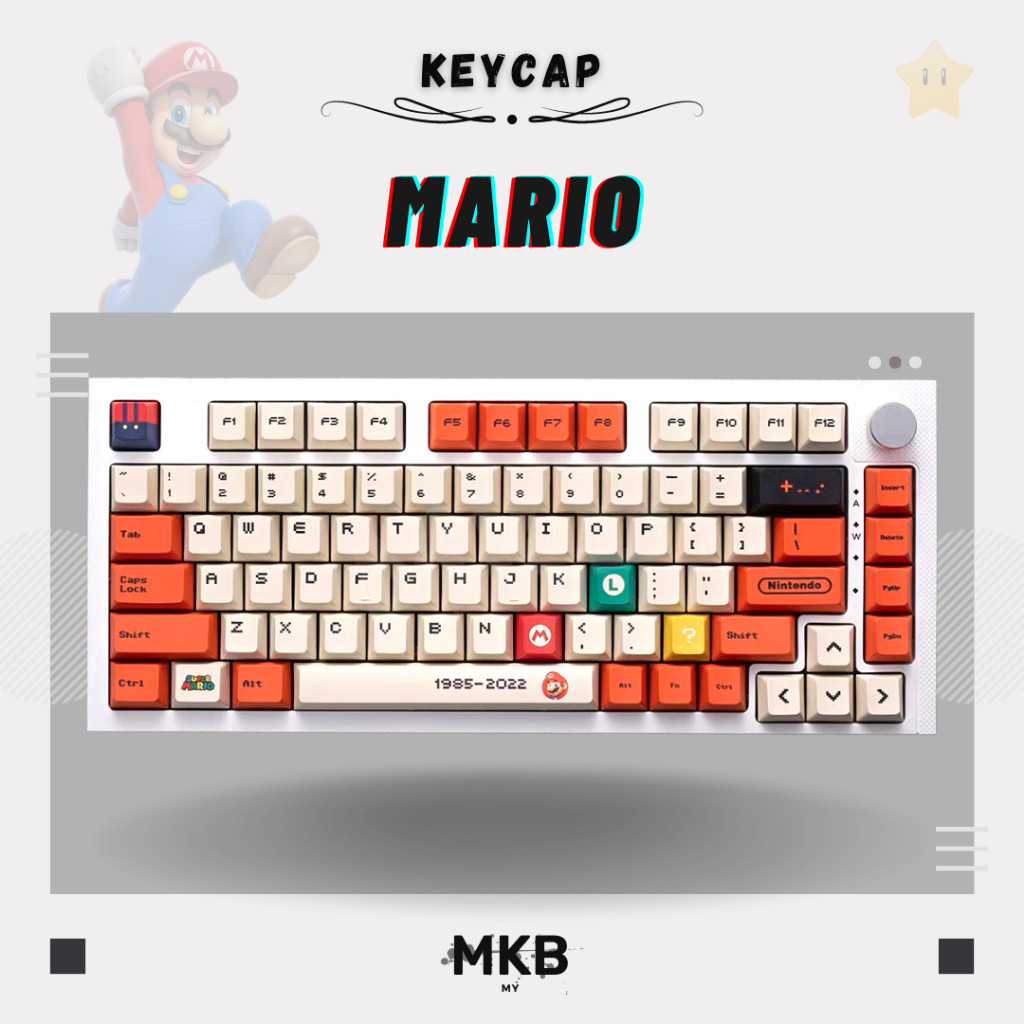 [READY STOCK] Super Mario Nintendo PBT Cherry Profile Keycap Set for ...
