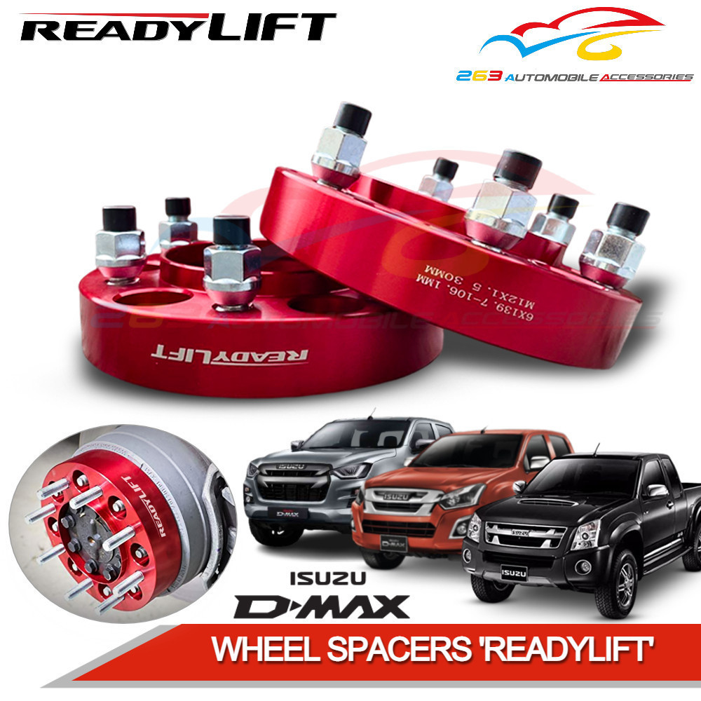 ISUZU D-MAX DMAX 2002-PRESENT WHEEL SPACERS CAR HUB CENTRIC (RED) '6 X ...