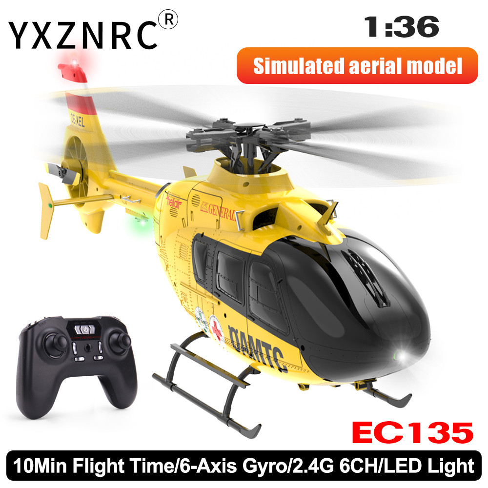 YXZNRC EC135 RC Helicopter with 6-axis Gyro 2.4G 6CH 1:36 Scale ...