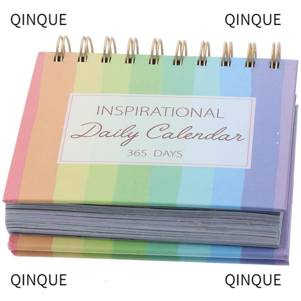 QQIN Desktop Paper Calendar, 2024 Paper Daily Yearly Agenda, Multi ...