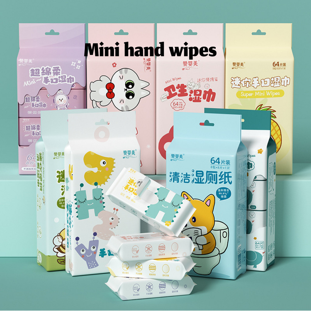 Disposable Baby Cleaning Wet Wipes Portable Mini Hand Mouth Wet Wipes ...