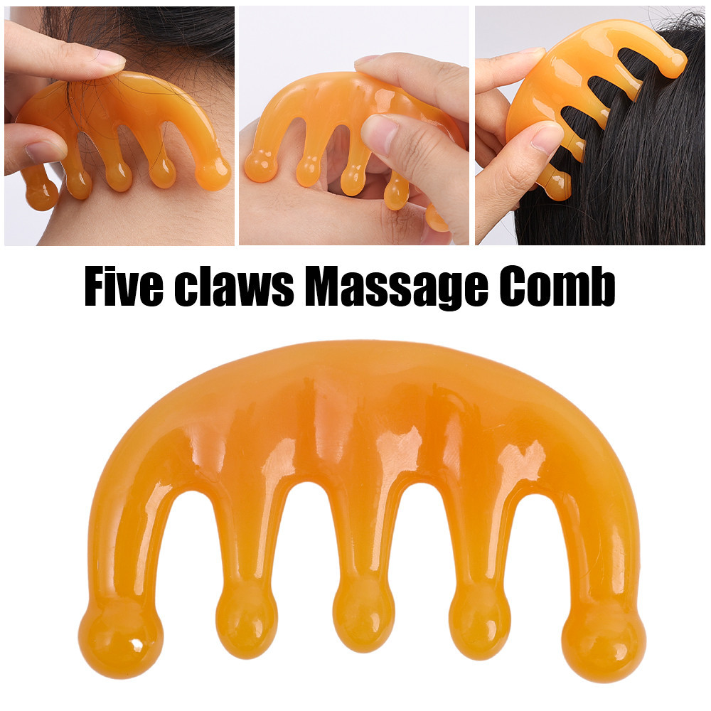 Hair Comb - Portable, Wide Tooth - Meridians Massager - Resin Handheld ...