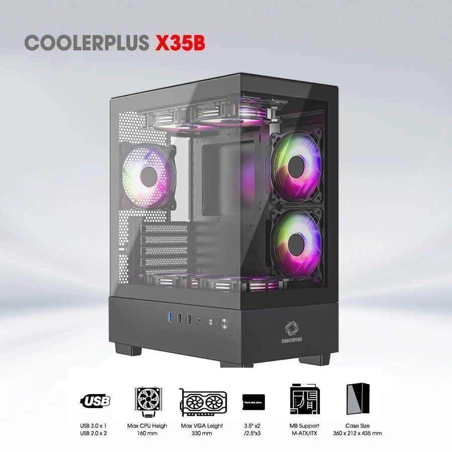 Coolplus CPC-X35B Aquarium case (BLACK) | Shopee Malaysia