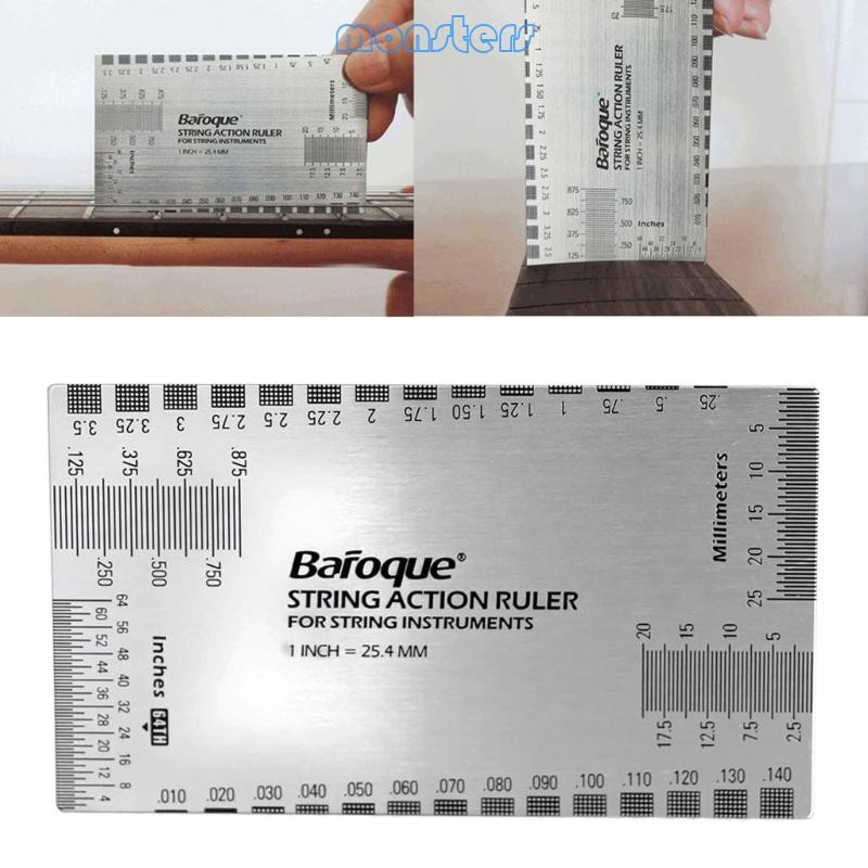 Mon Guitar String Action Gauge Ruler Luthier Tool for Guitar and Bass ...
