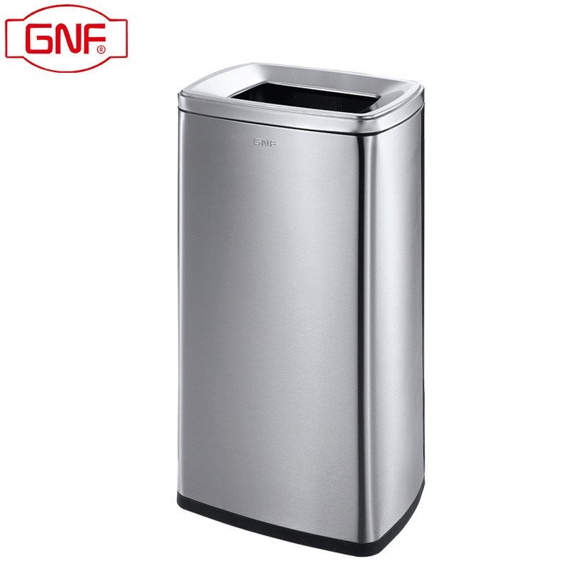 Gnf Square Coverless Stainless Steel Trash Can Large Size Commercial ...
