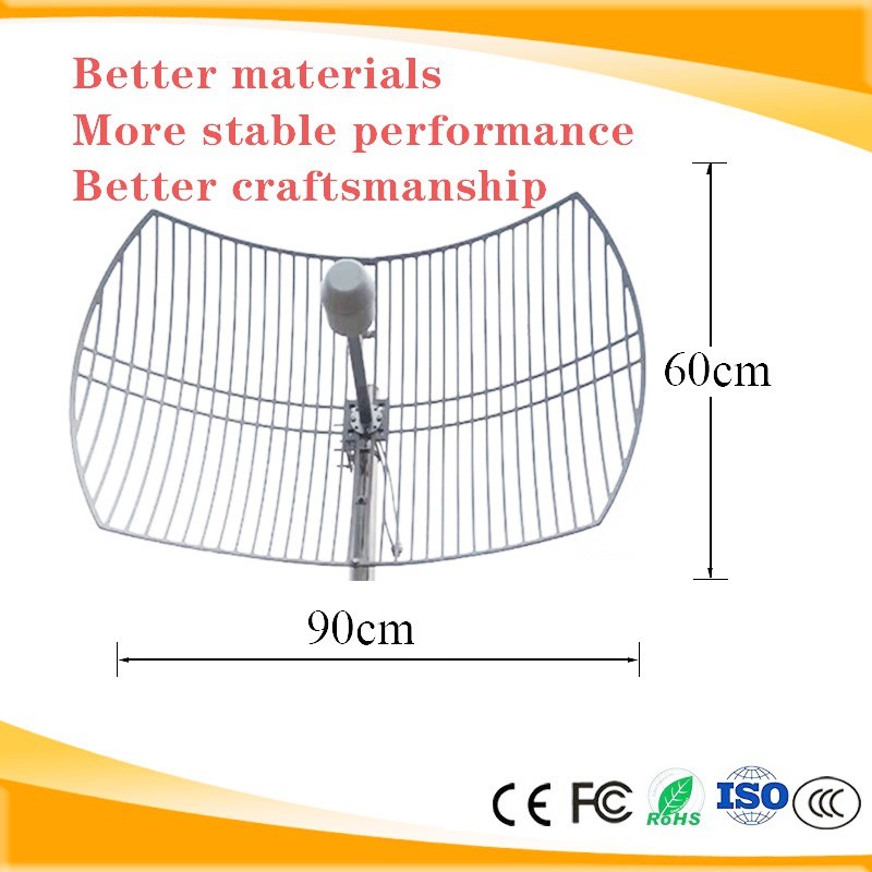 dual polarization parabolic antenna MIMO Feed version 4 High gain 24dbi ...