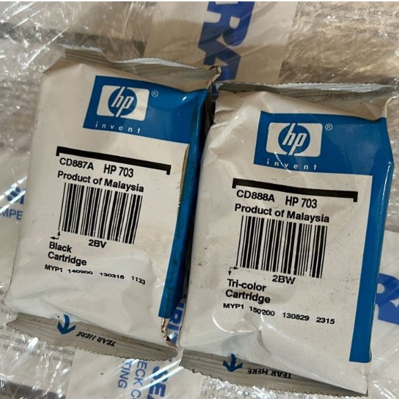 (NO BOX)(Expired) HP 703 Black / Tri-color Ink Cartridge 100% Original ...