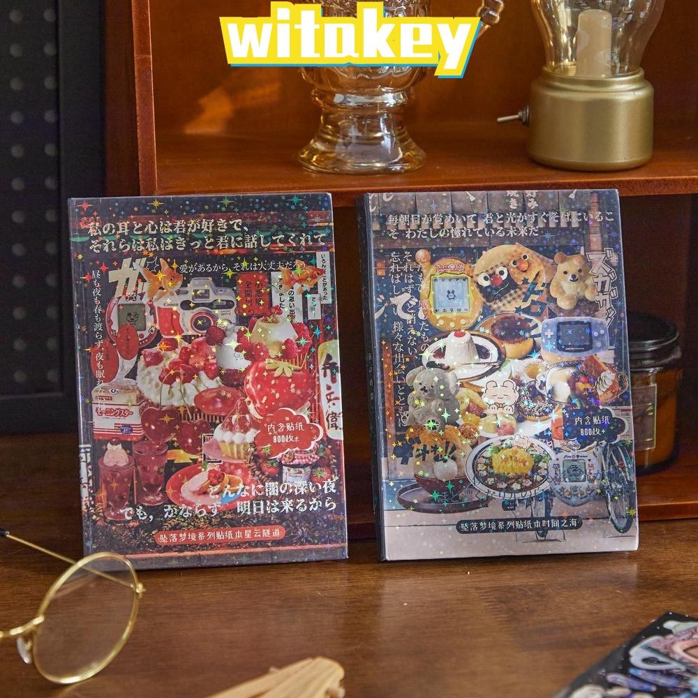 WITAKEY 45 sheets/piece Sticker Book, Mini Kpop Scrapbook decal, Kawaii DIY Art Collage Laptop ...