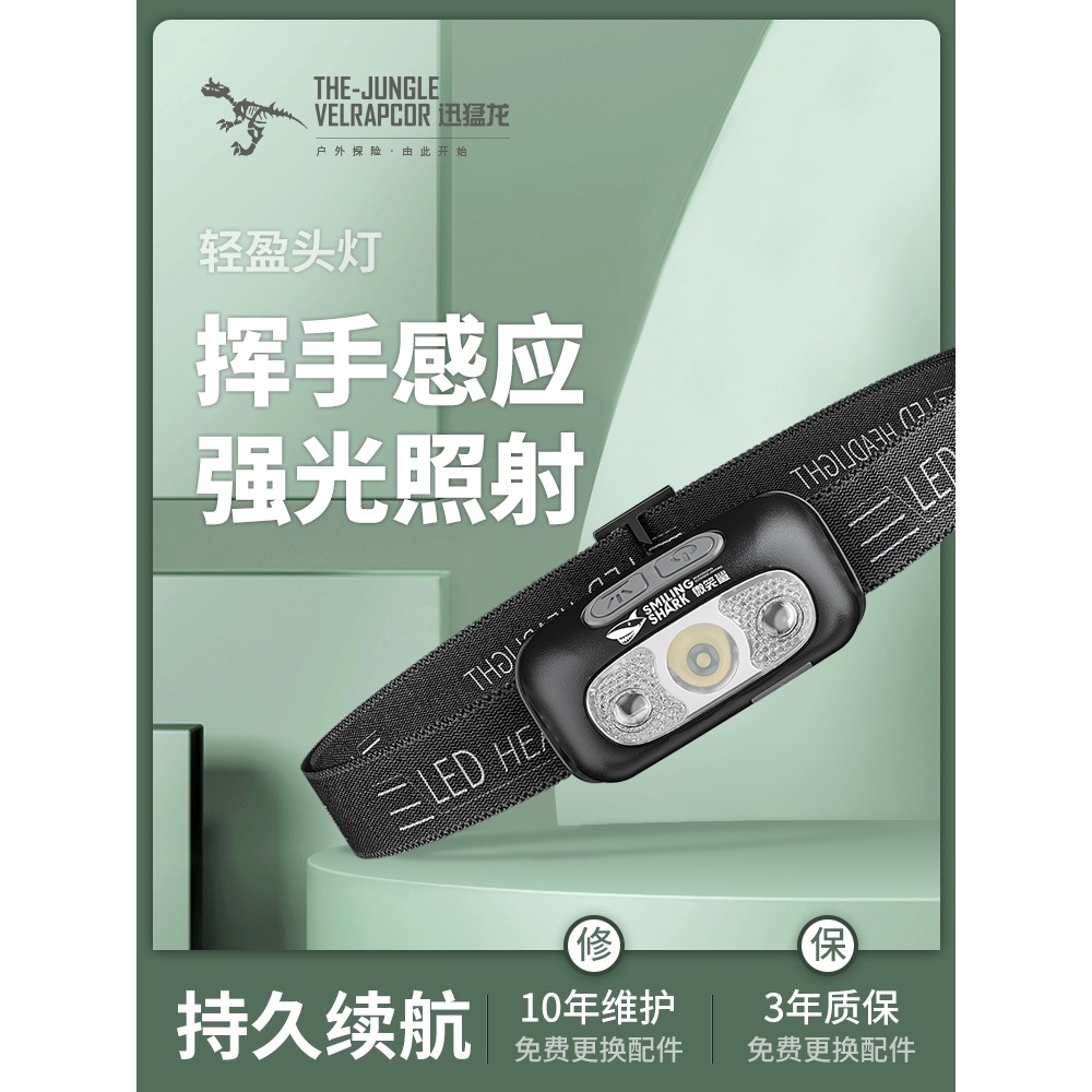 Lampu Depan Pengesan Cahaya Kuat untuk Memancing Malam, Hayat Bateri Tahan Lama Boleh Dicas ...