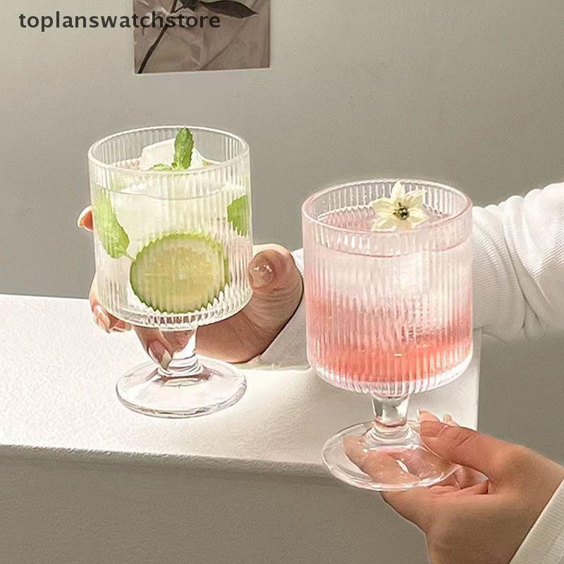 toplan Straight Vertical Striped Glass Cup Suitable For Coffee Latte ...